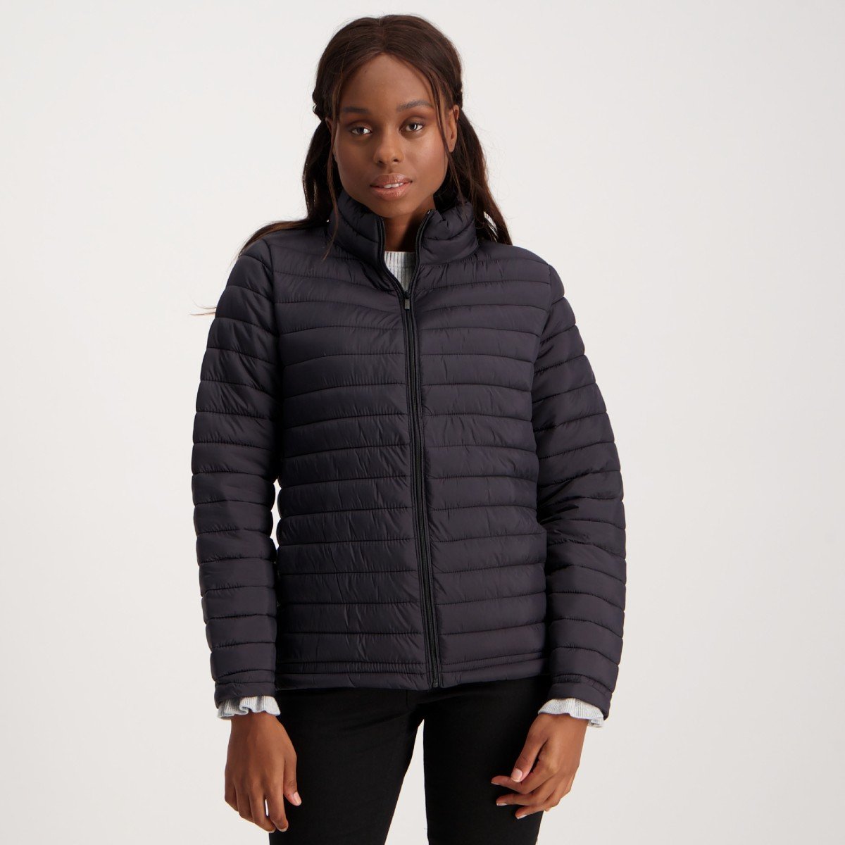 Ladies-Long Sleeve Feather Puffer - Black – Edgars