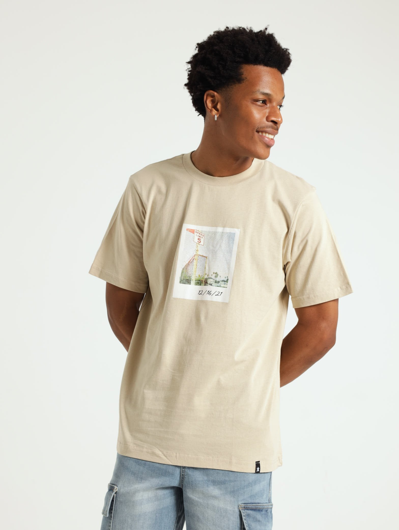 Speed Limit 5 Polaroid Tee - Light Stone – Edgars