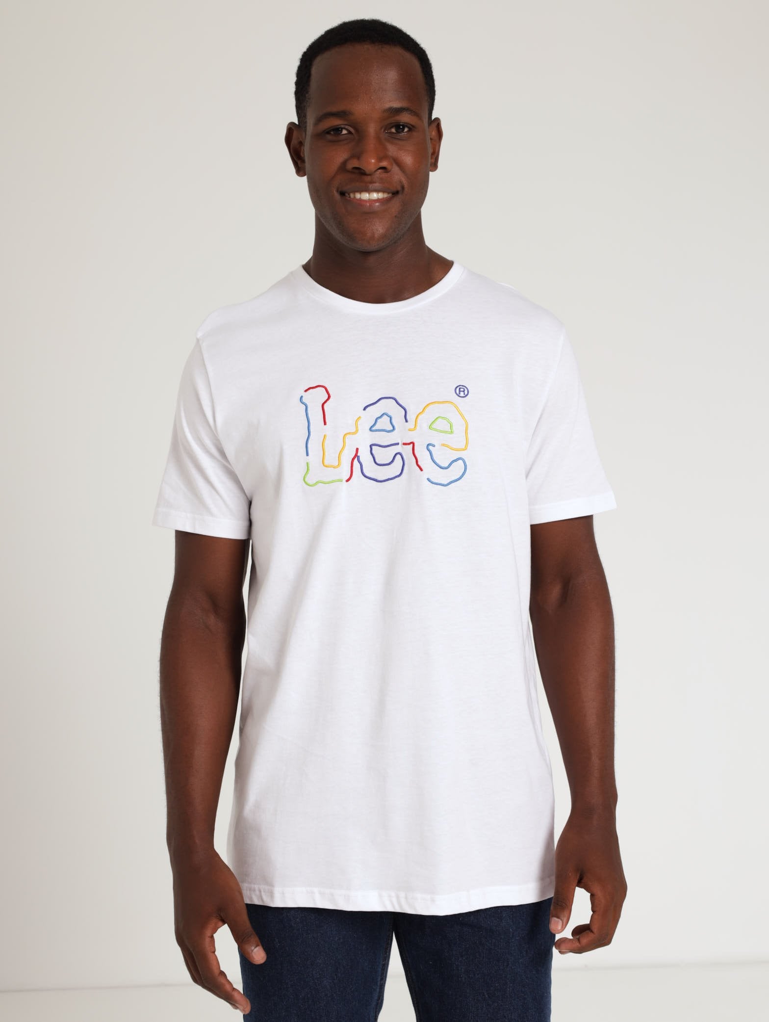 Men's Rainbow Embroidery Tee - White – Edgars