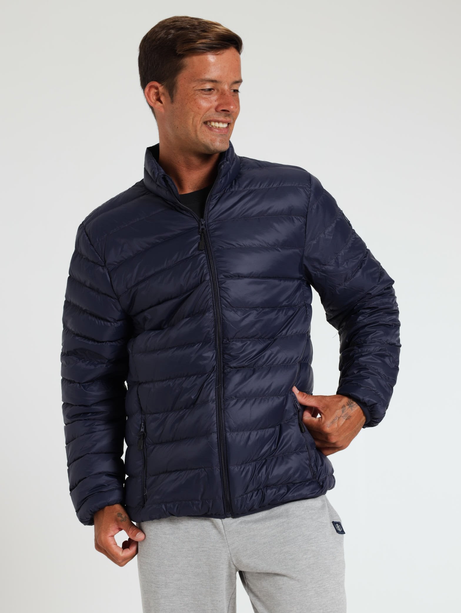 Mens Down Puffer Jacket - Navy – Edgars