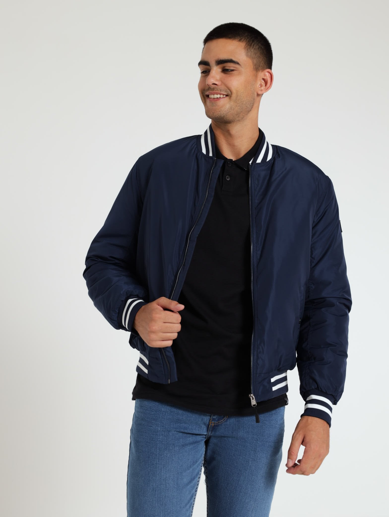 Mens Basic Bomber Jacket - Navy – Edgars