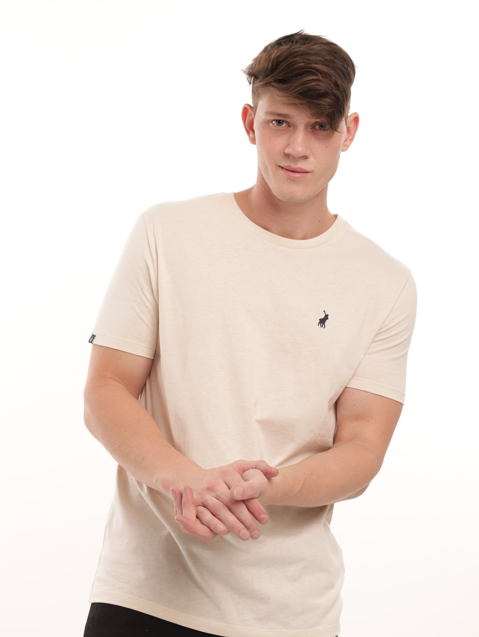 Men's Plain Logo Crew Tee - Stone – Edgars