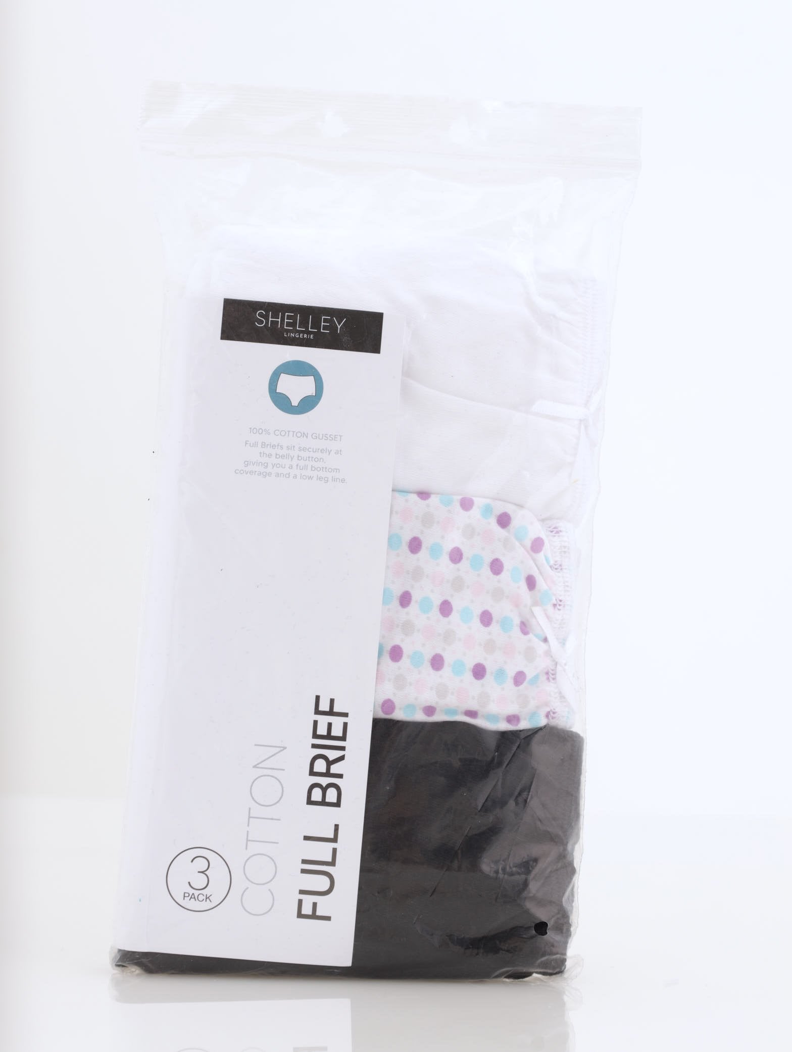 Ladies 3 Pack Cotton Brief Panty White Black Edgars