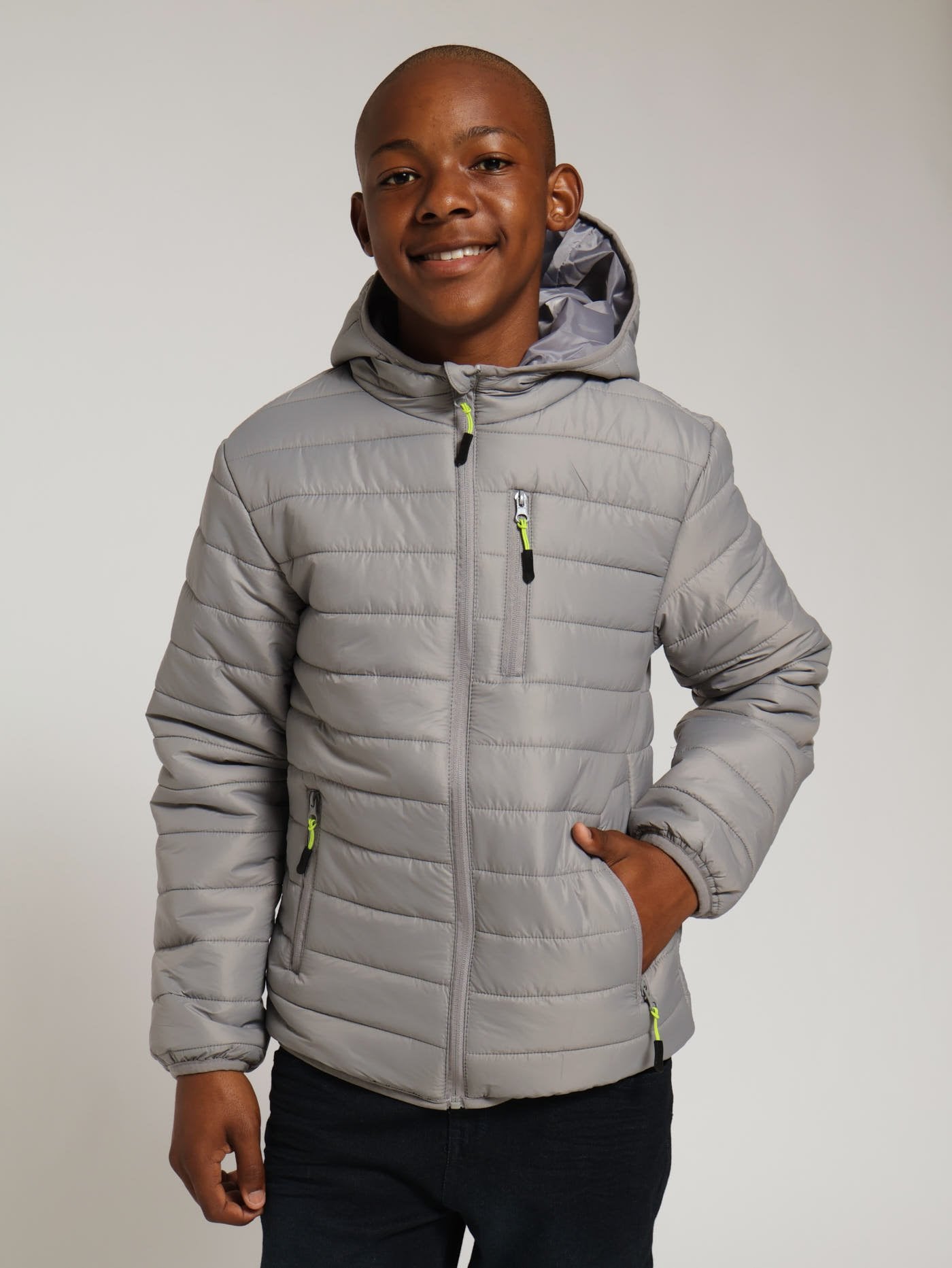 Boys Puffer Jacket - Mid Grey – Edgars
