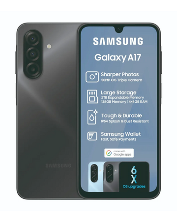 Galaxy A17 4GB+128GB 4G Dual Sim Cellphone - Black – Edgars