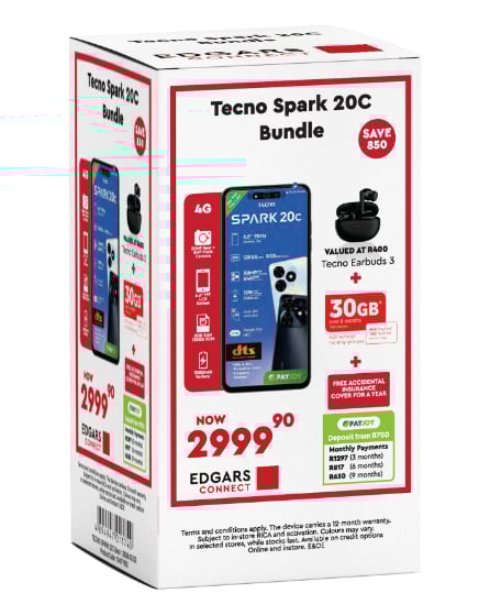 Spark 20C 128GB Dual Sim Black Cellphone – Edgars