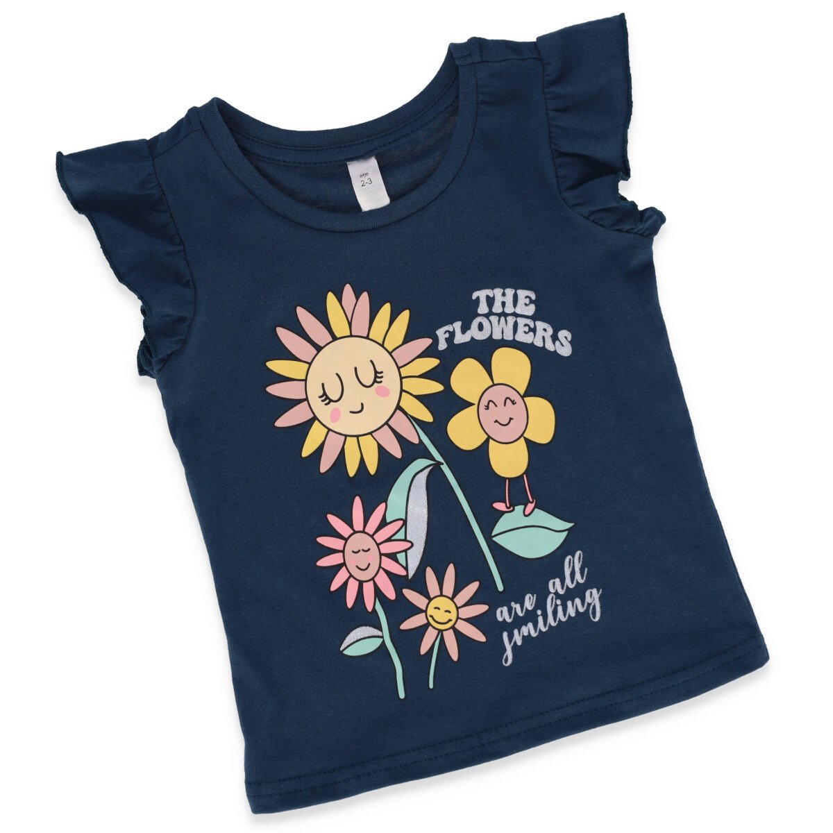 Pre-Girls Retro Flower Power Top - Navy – Edgars