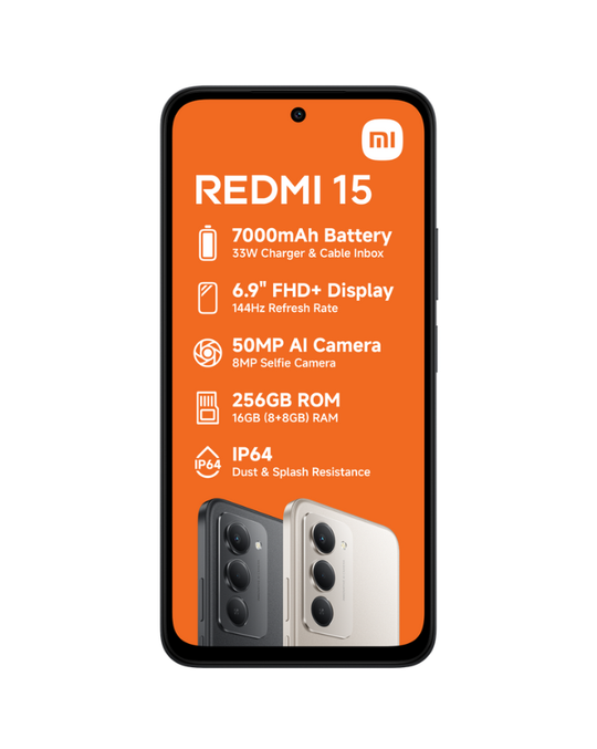 Redmi 15 Dual Sim (8+256GB) Cellphone - Black – Edgars