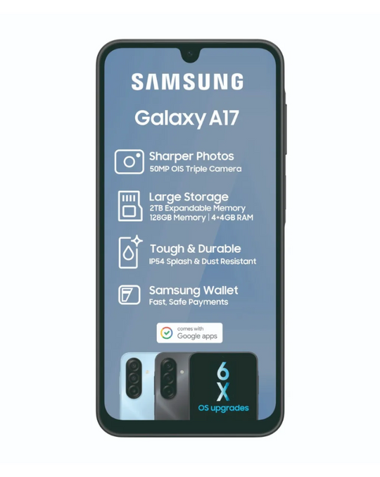 Galaxy A17 4GB+128GB 4G Dual Sim Cellphone - Black – Edgars