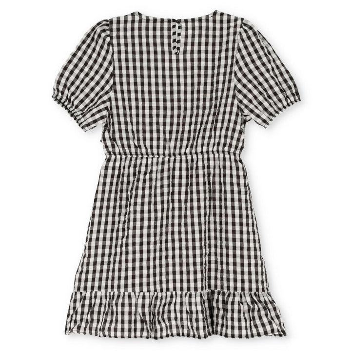 Girls Check Wrap Dress - Black/White – Edgars
