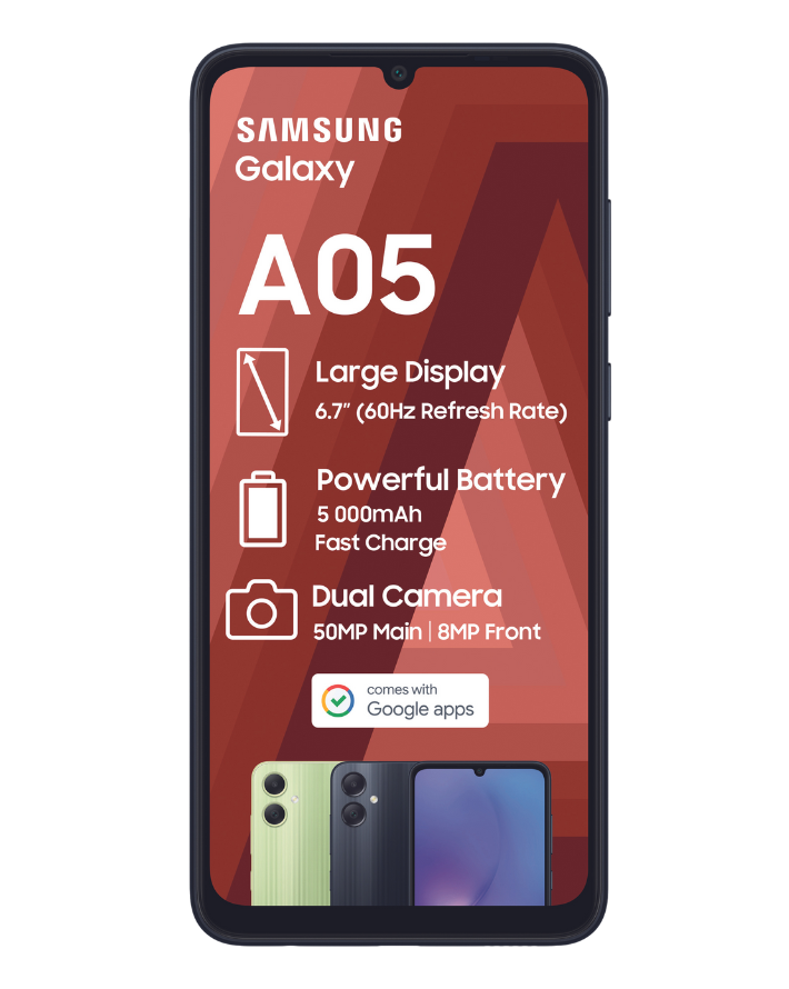 Galaxy A05 64GB Dual Sim Black Cellphone – Edgars