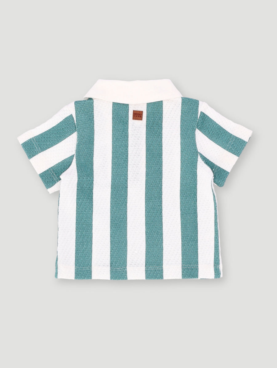 Keedo Baby Boys Fashion Stripe Golfer - White – Edgars