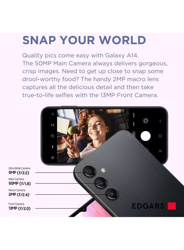 Galaxy A14 Dual Sim Black Cellphone – Edgars