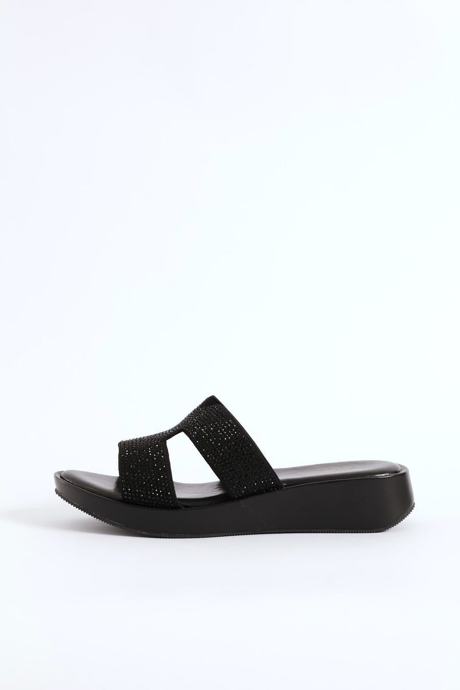 Ladies H-Mule Sandal On Comfort Outsole - Black – Edgars
