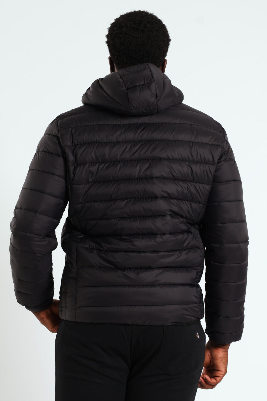 Mens Basic Hood Puffer Jacket - Black – Edgars