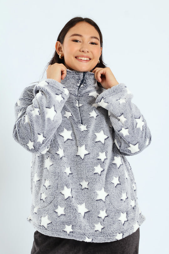 Ladies Crop Pullover Stars Snuggie – Edgars