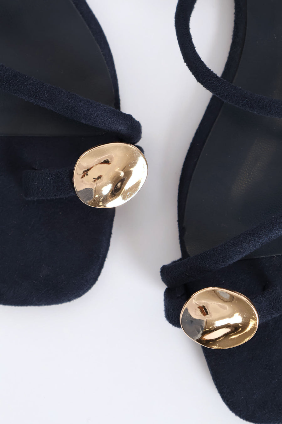 Ladies Metal Circle Trim Basic Toe Post Mule Sandal - Navy – Edgars