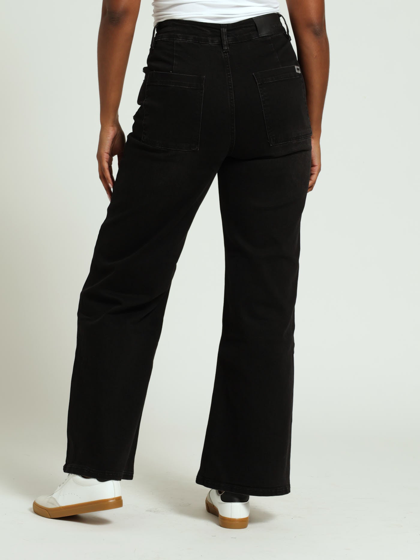 Ladies Wide Leg Jean - Jet Black – Edgars