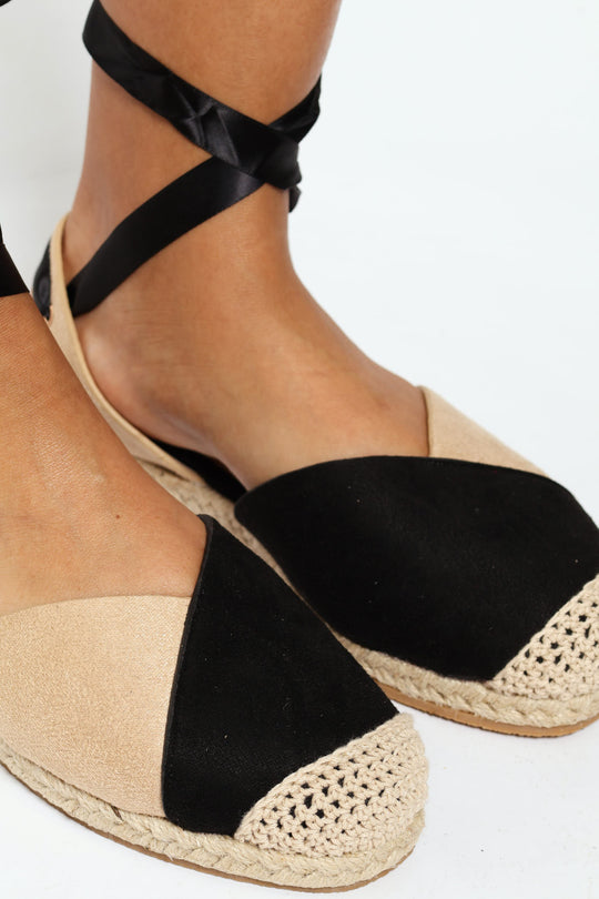 Ladies Two Toned Lace Up Espadrille Sandal – Edgars