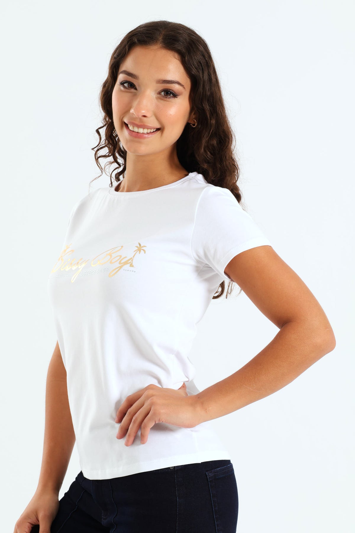Multi-Technique Regular Fit Logo Top - White – Edgars