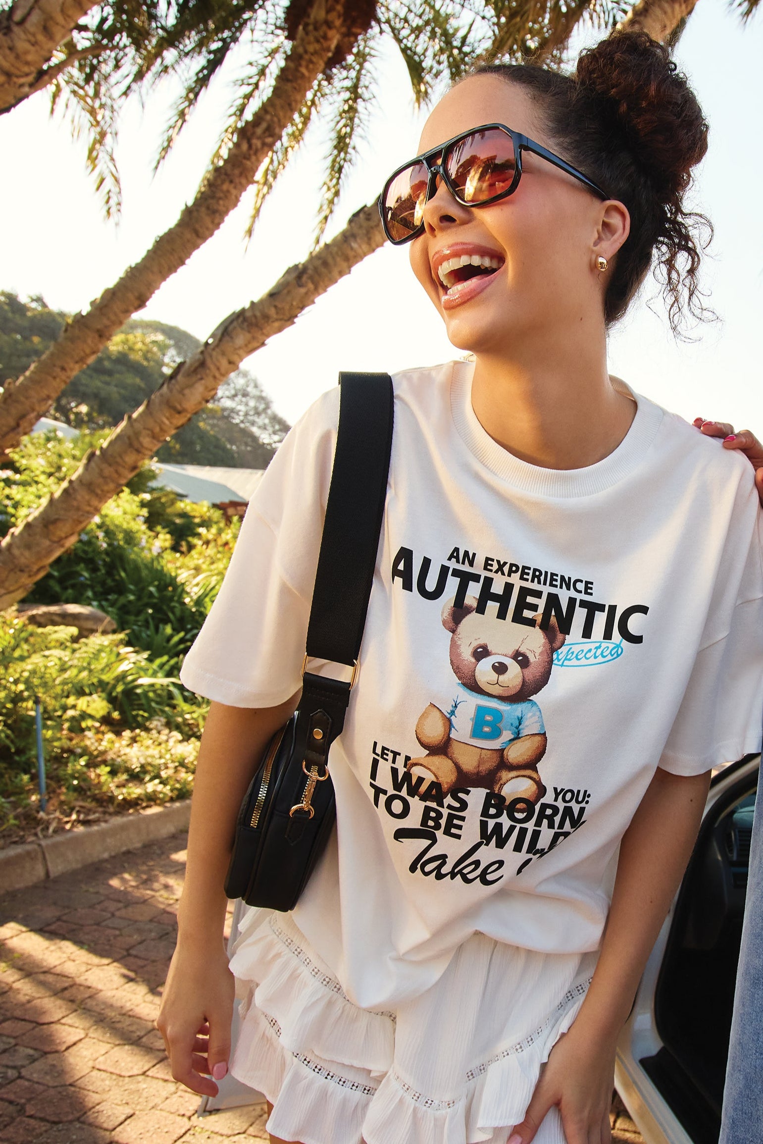 Ladies Oversized Teddy Tee - Cream – Edgars