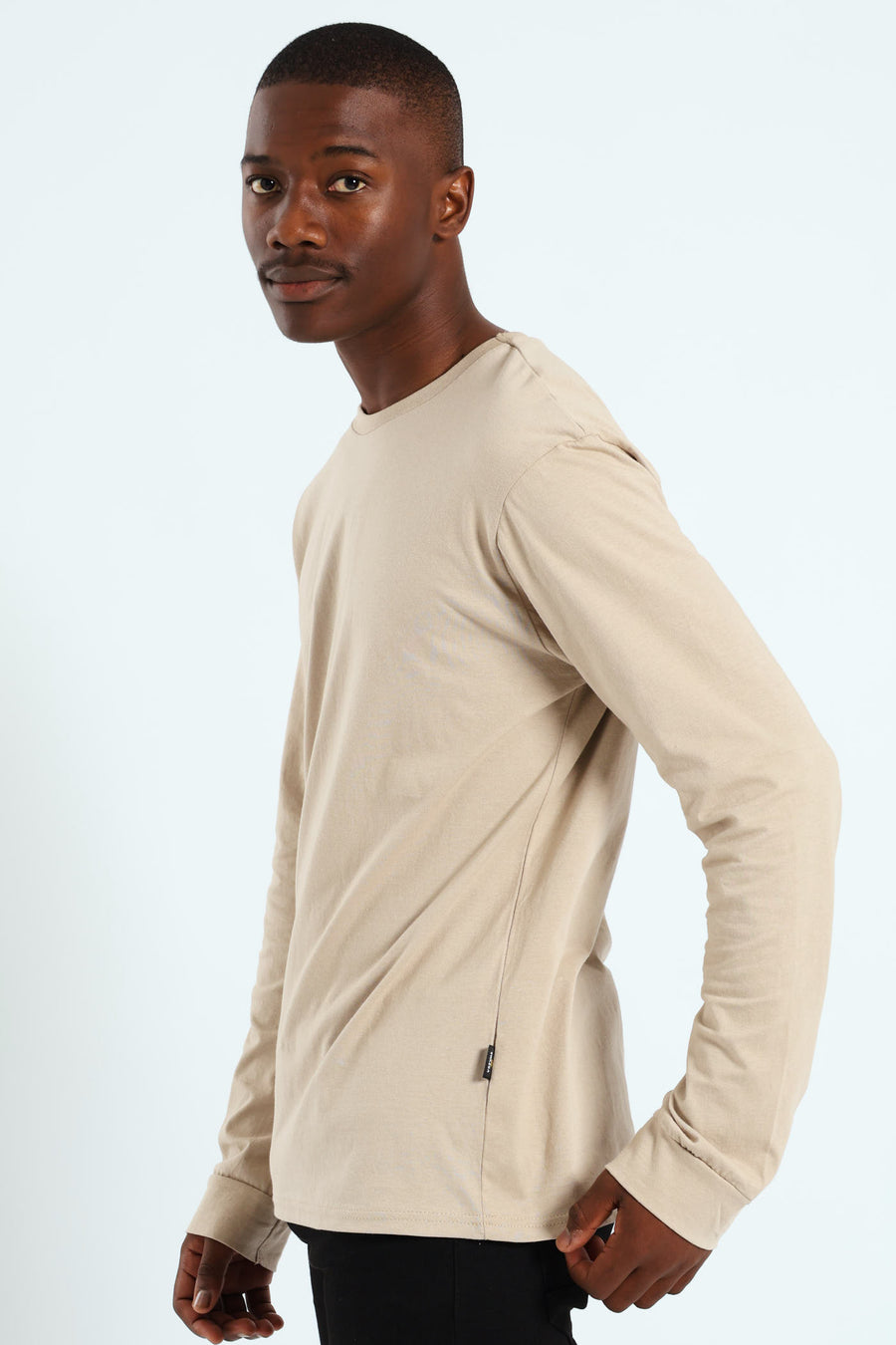 Long Sleeve Basic Crew Cuff Tee - Stone – Edgars