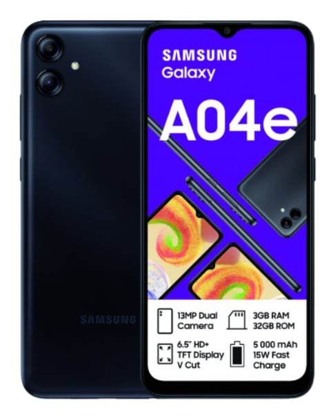 Galaxy A04E Dual Sim Black Cellphone NL – Edgars