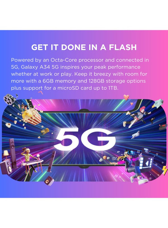 Galaxy A34 5G Dual Sim Black Cellphone – Edgars