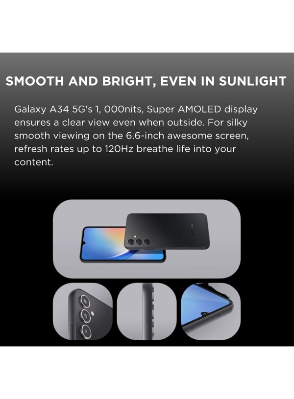 Galaxy A34 5G Dual Sim Black Cellphone – Edgars
