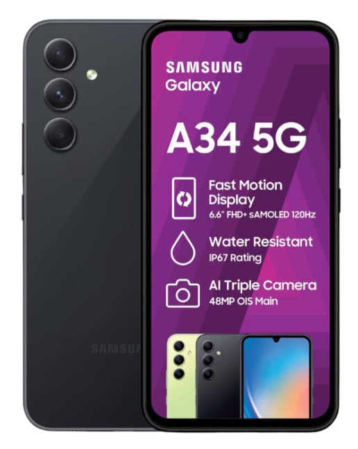 Galaxy A34 5G Black Cellphone – Edgars