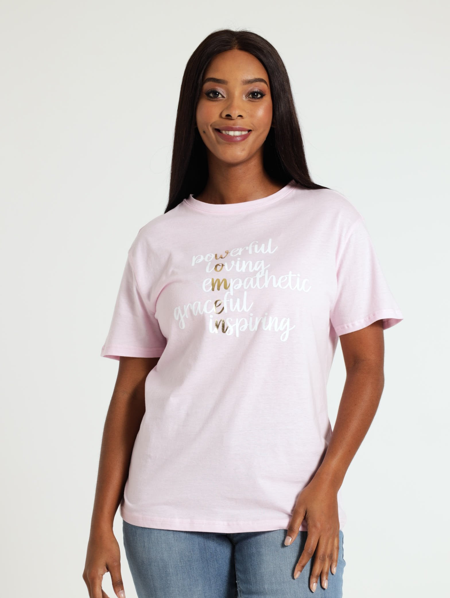 Women Slogan Top - Light Pink – Edgars
