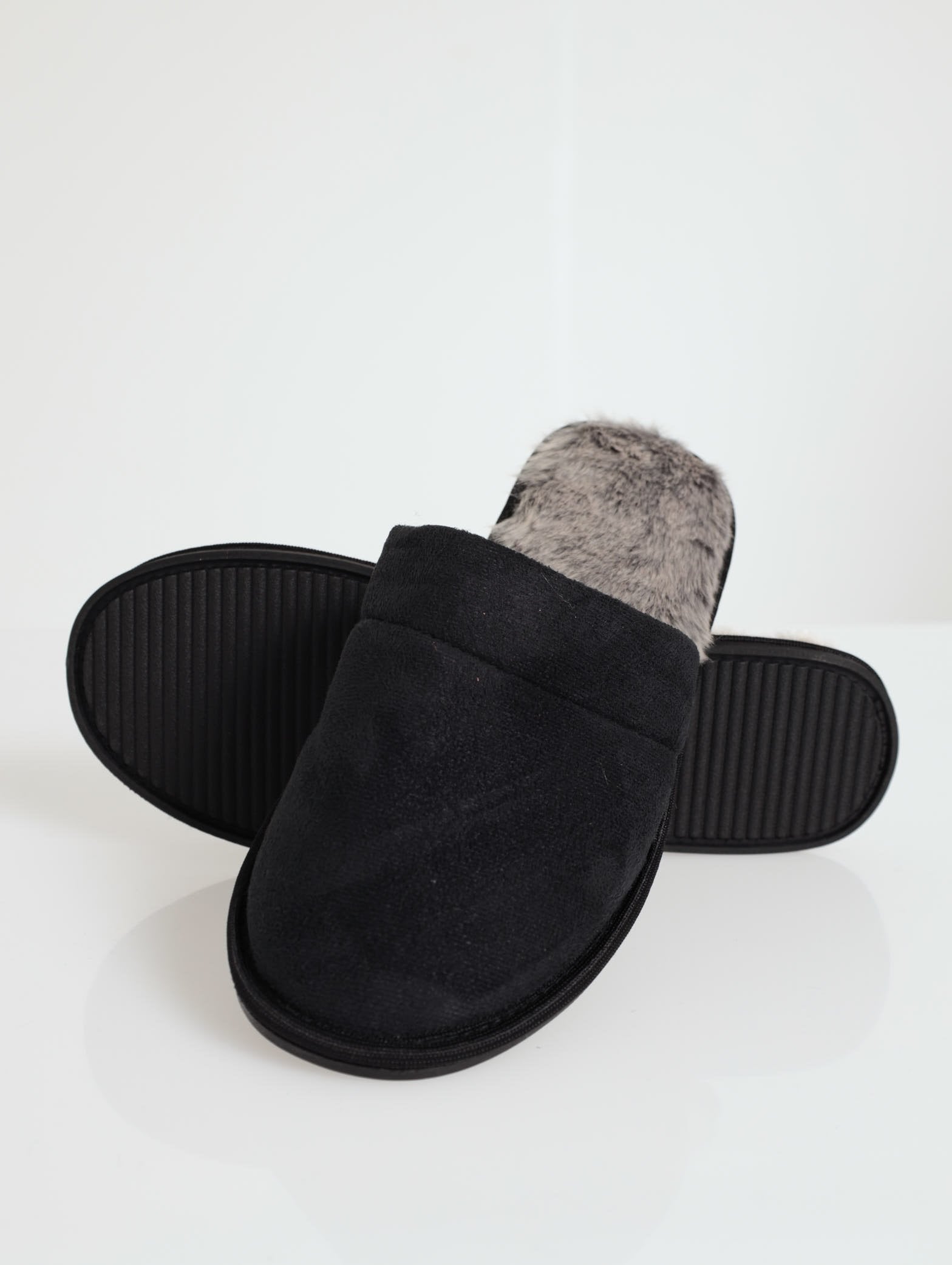 Plain Upper Open Back Slipper - Black – Edgars