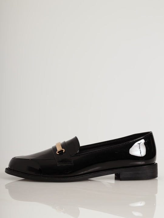 Ladies Ladies Loafer With Solid Metal Bar - Black – Edgars