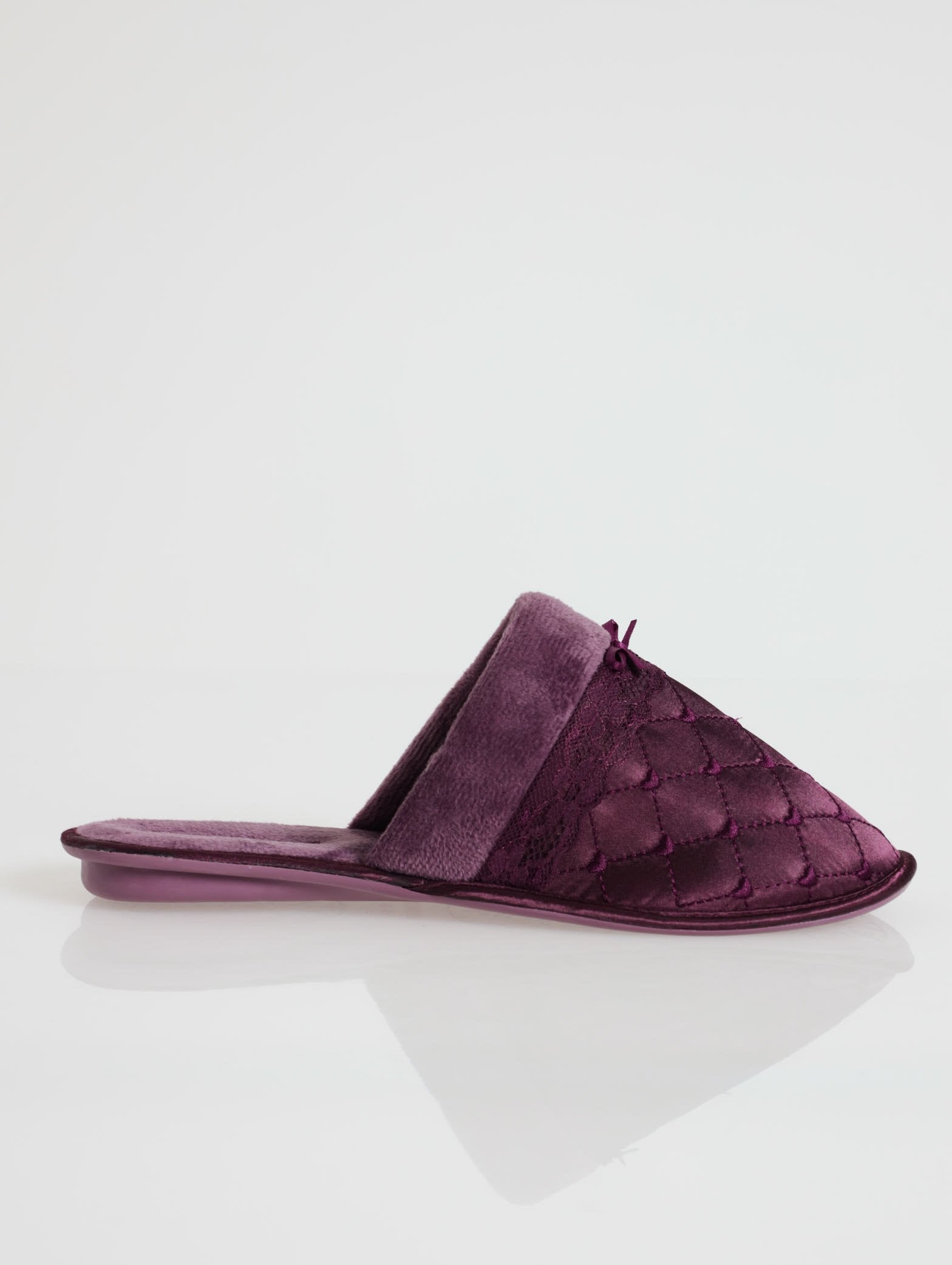 Quilted Closed Toe Slipper - Grape – Edgars