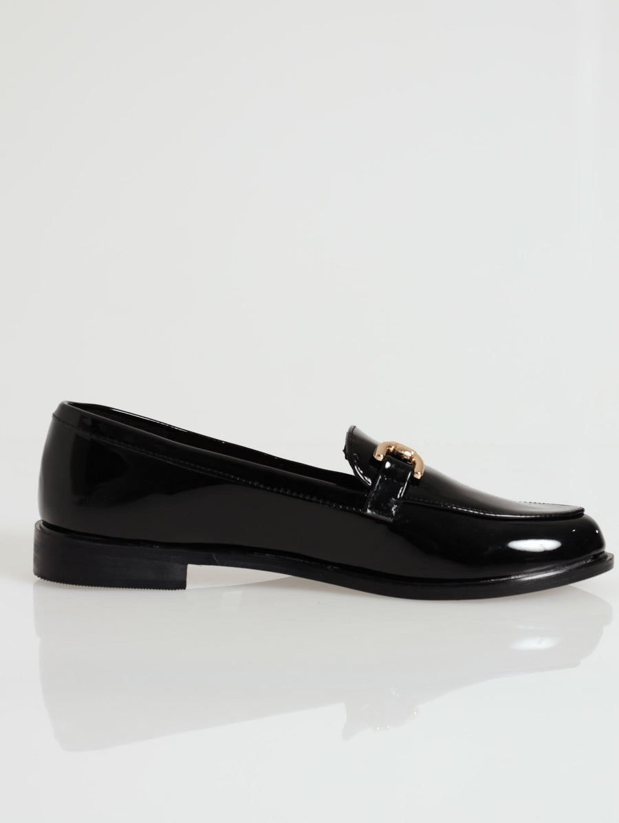 Ladies Smart Loafer With Chunky Metal Bar - Black – Edgars