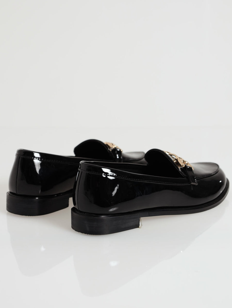 Ladies Smart Loafer With Chunky Metal Bar - Black – Edgars