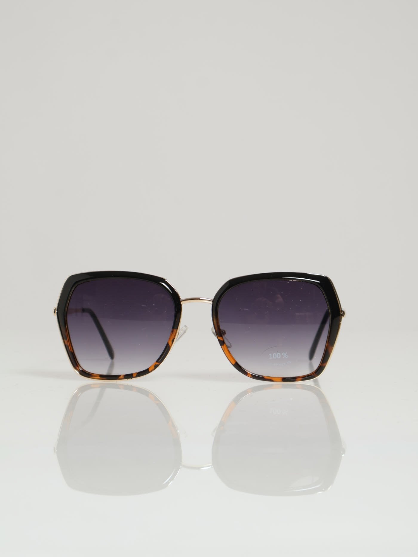 Ombre Angular Frame Gold Temple Sunglasses – Edgars