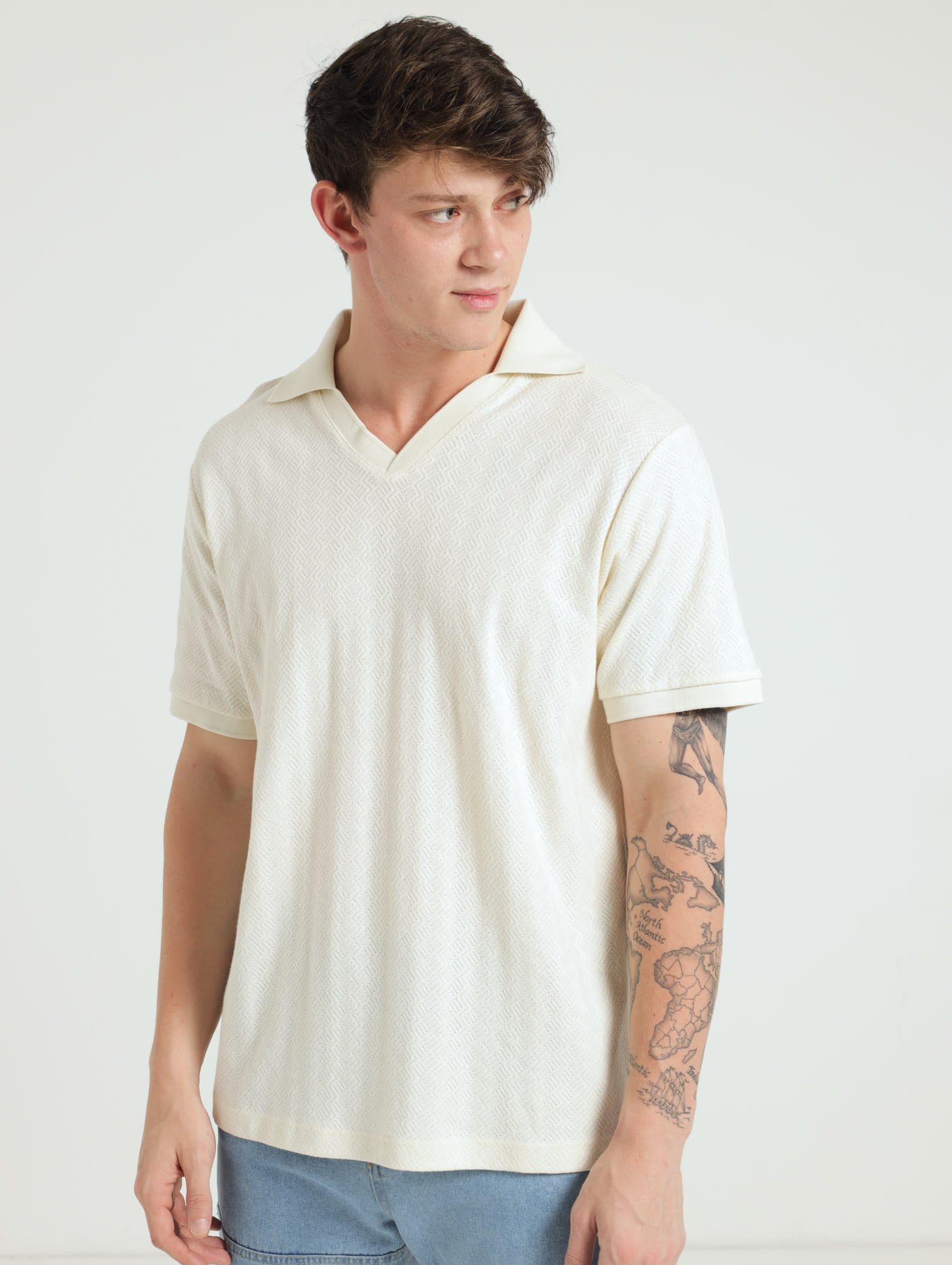 Arrow Jacquard Surf Int Johnny Collar Golfer - Stone – Edgars