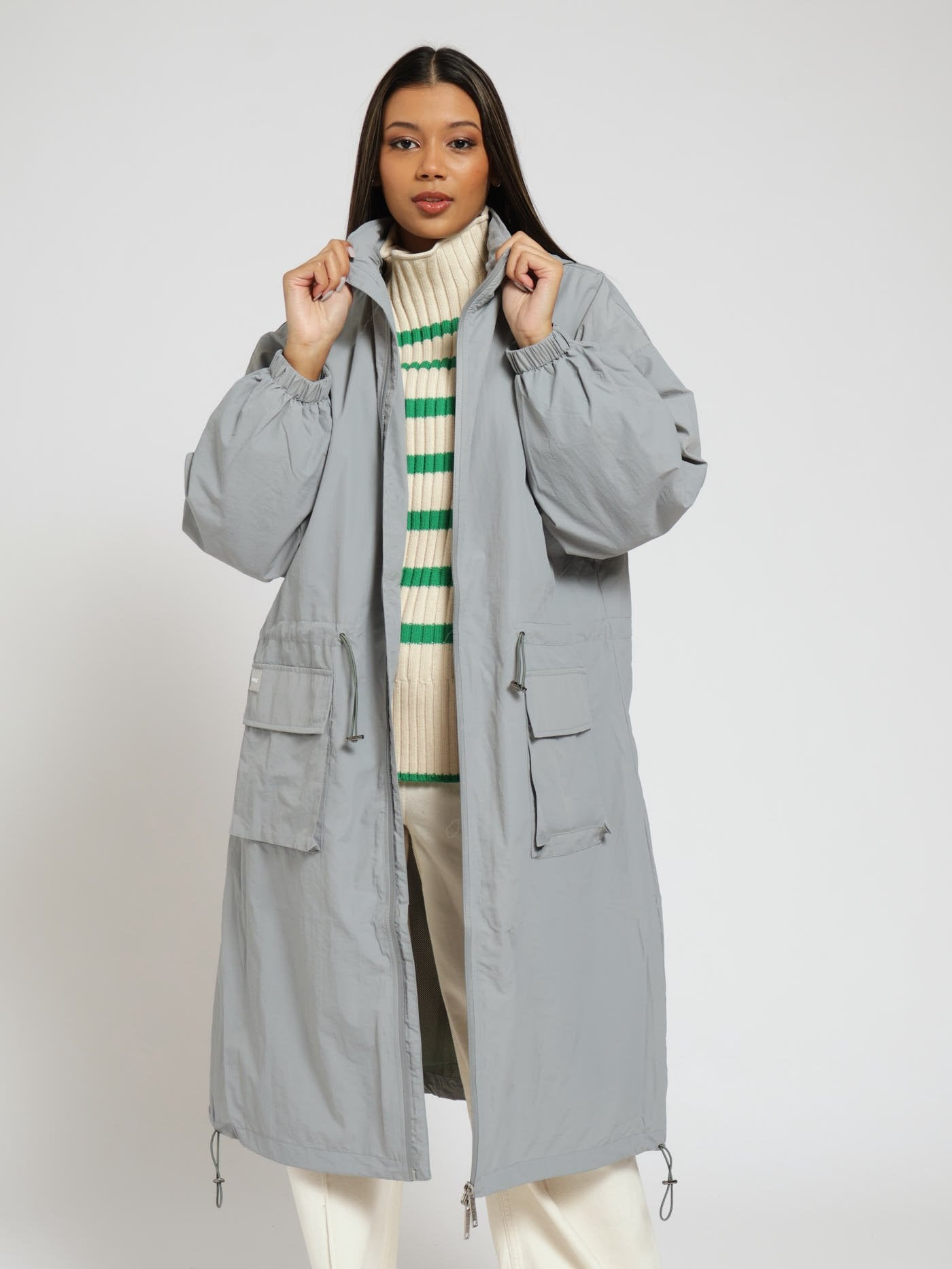 Utility Parka Rubber Badge Jacket - Grey – Edgars