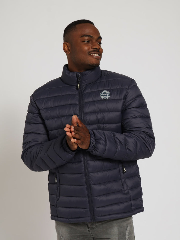 Mens Long Sleeve Puffer Jacket - Navy – Edgars