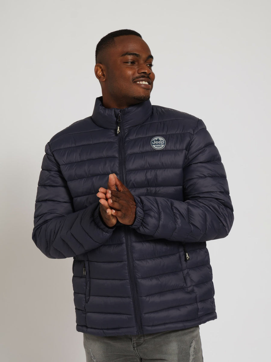 Mens Long Sleeve Puffer Jacket - Navy – Edgars
