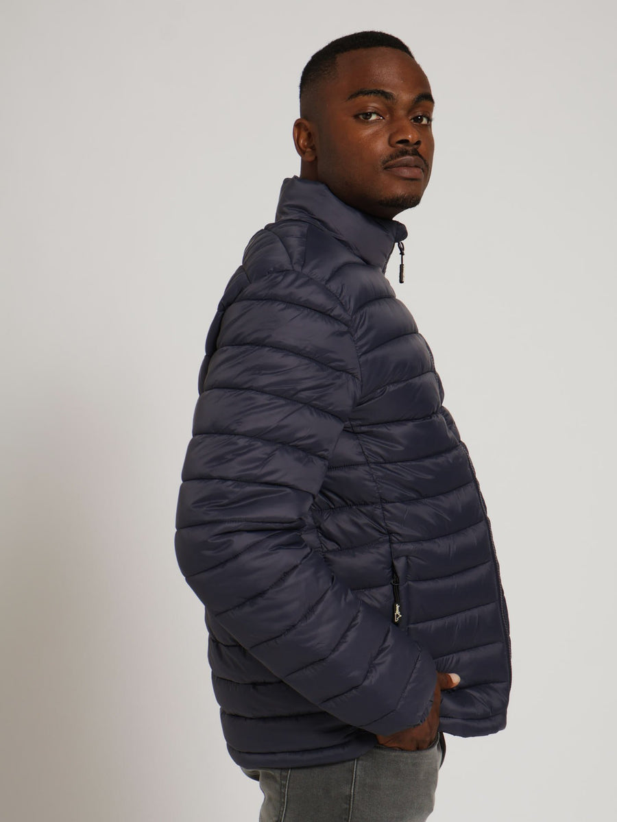 Mens Long Sleeve Puffer Jacket - Navy – Edgars