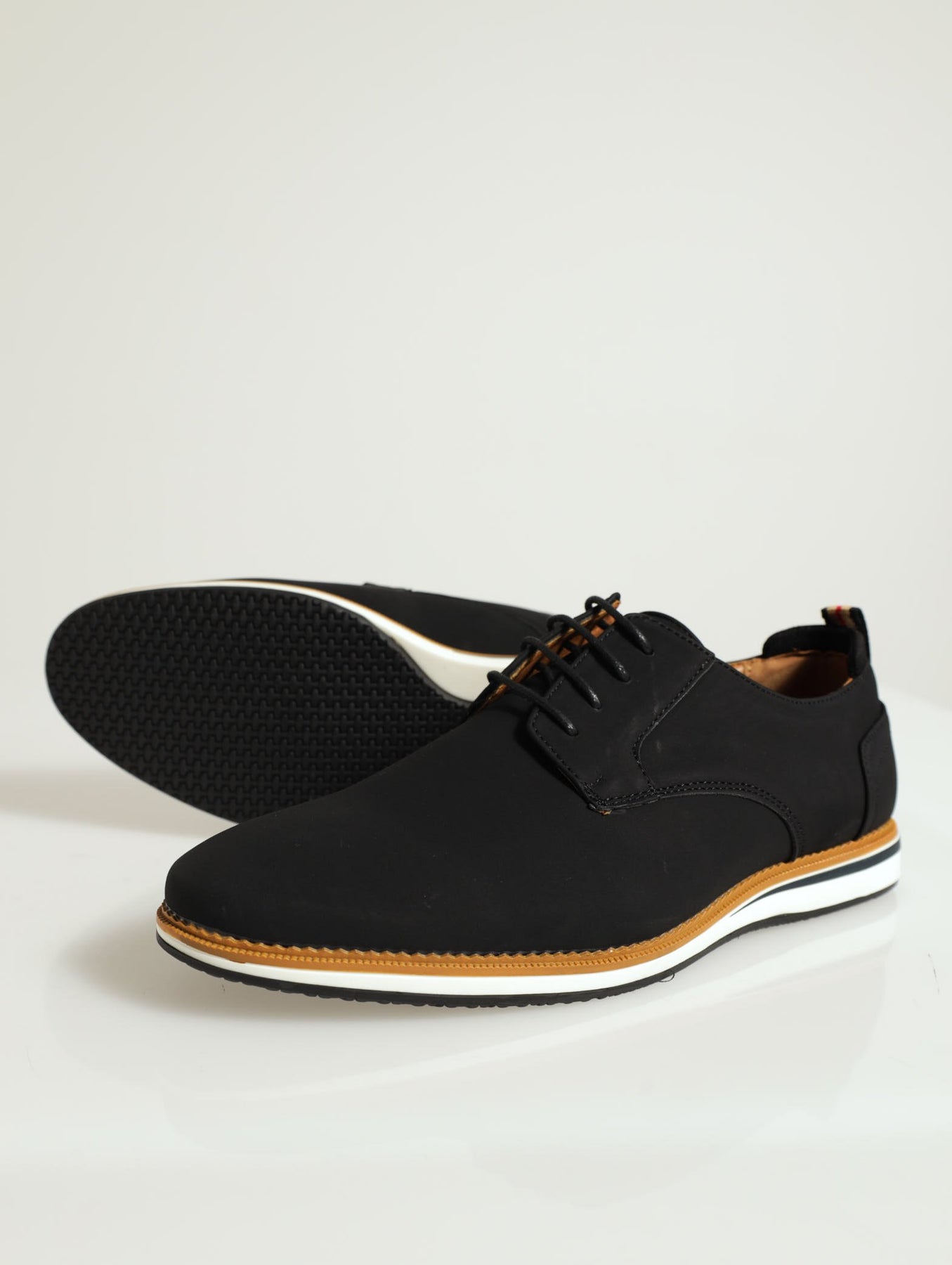 Pu Derby With Padded Back Counter Shoe - Black – Edgars