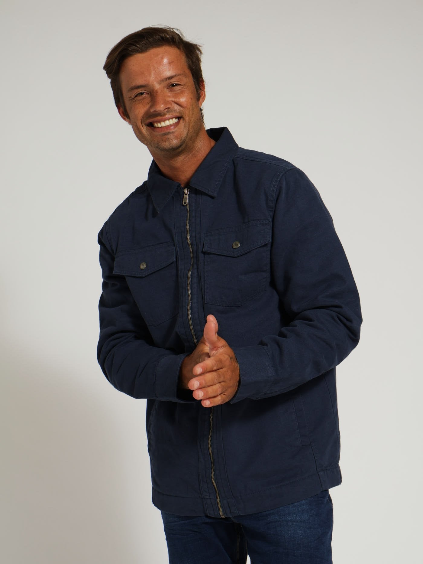 Cotton Canvas Jacket - Navy – Edgars
