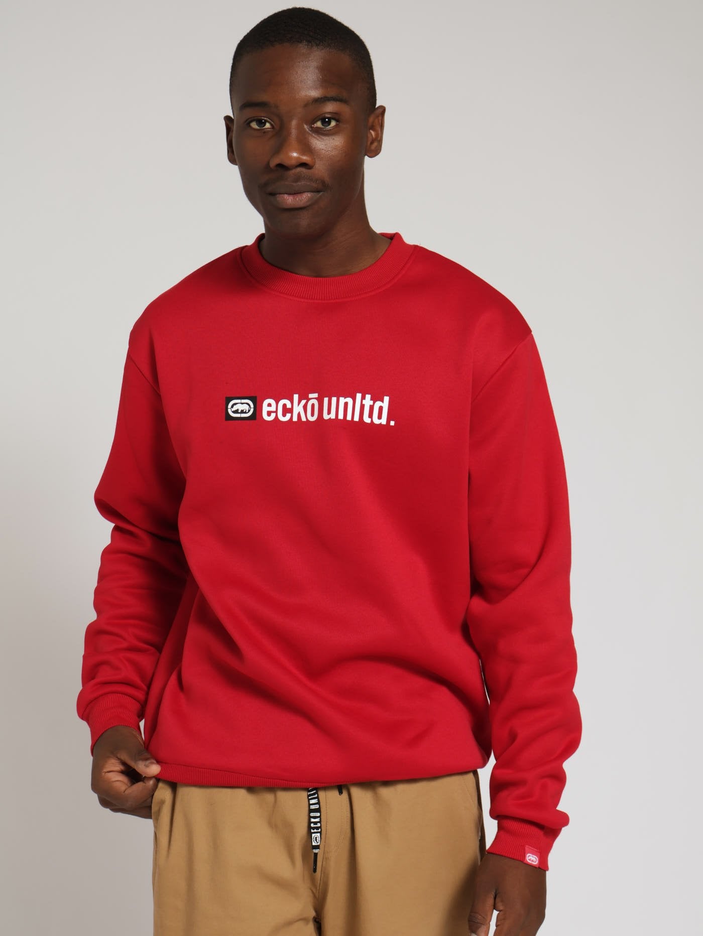 Small Logo Chest Print Crew Track Top - Red – Edgars