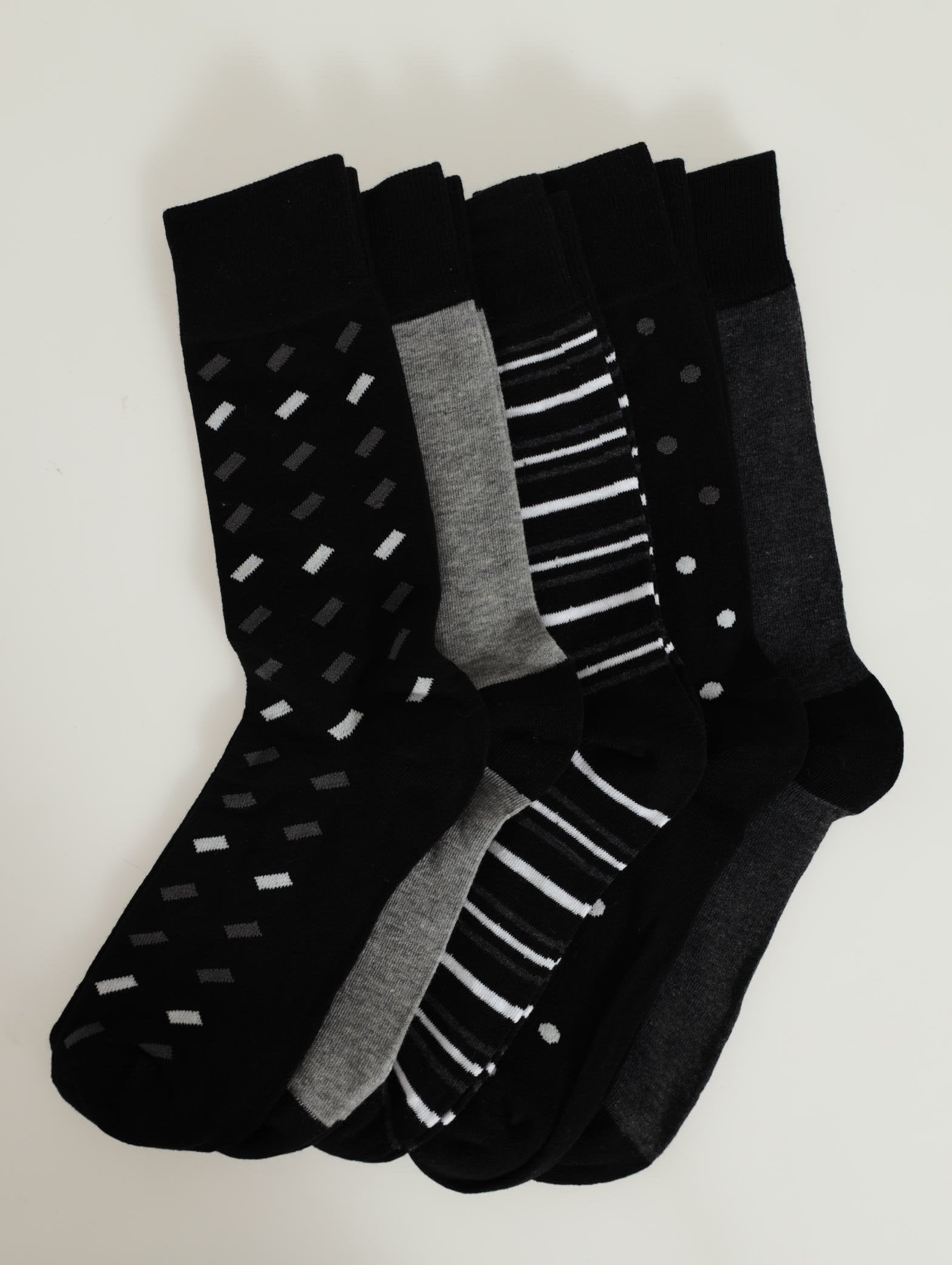 Mens 5 Pack Ripple Design Anklet Socks - Black – Edgars