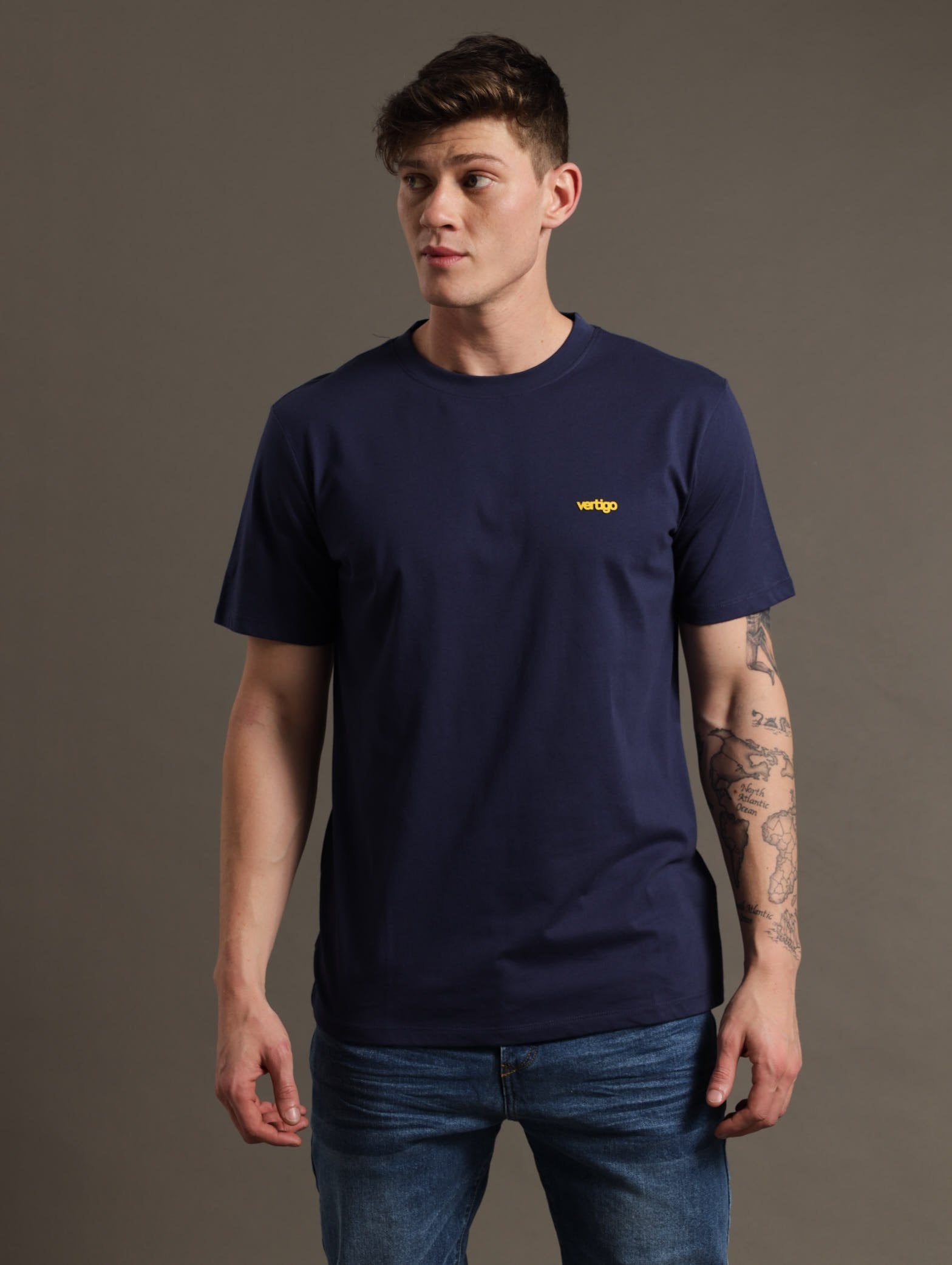Left Chest Print Tee - Navy – Edgars