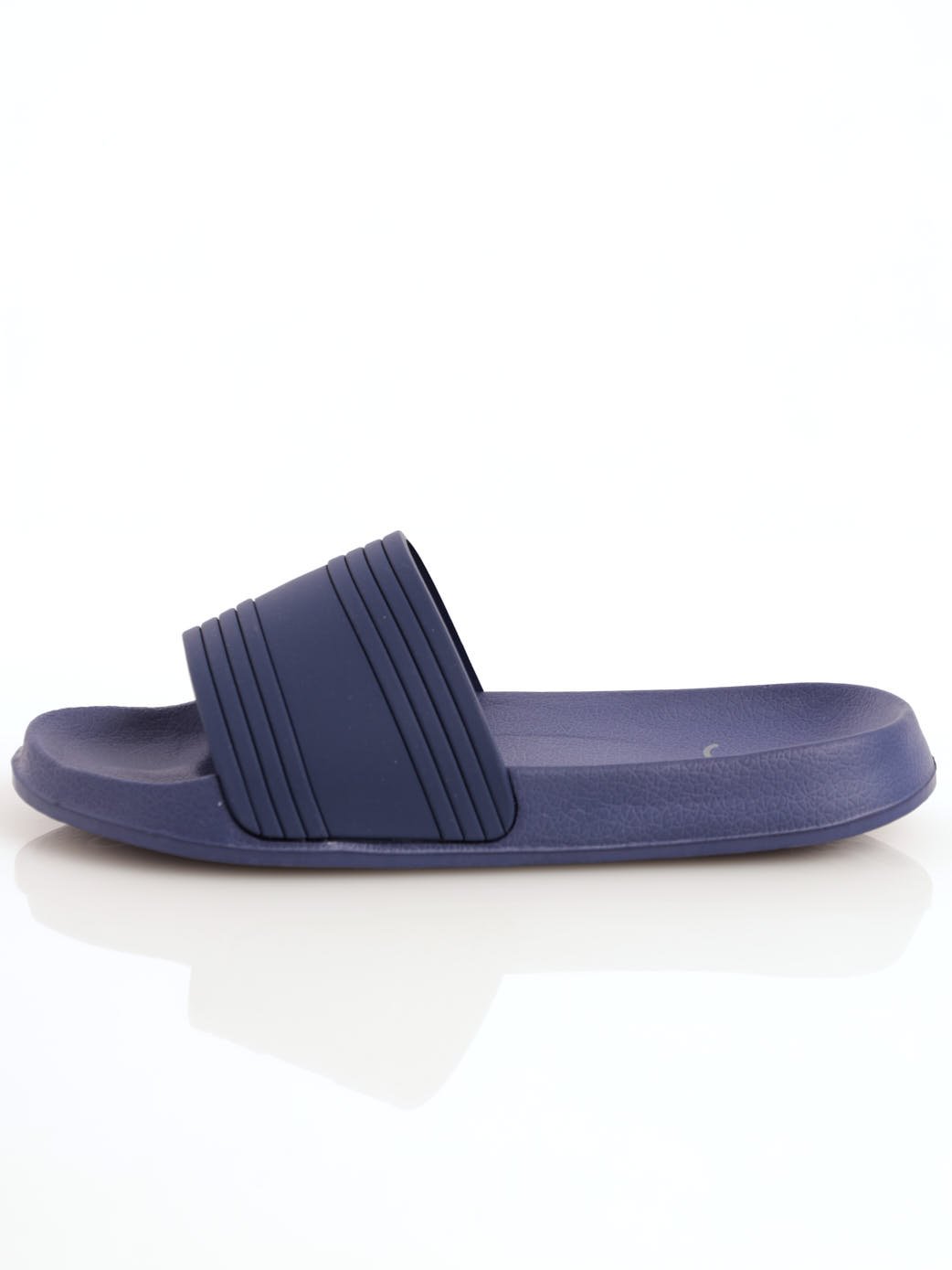 Men's Rubber Upper Striped Pool Slide Sandal - Navy – Edgars