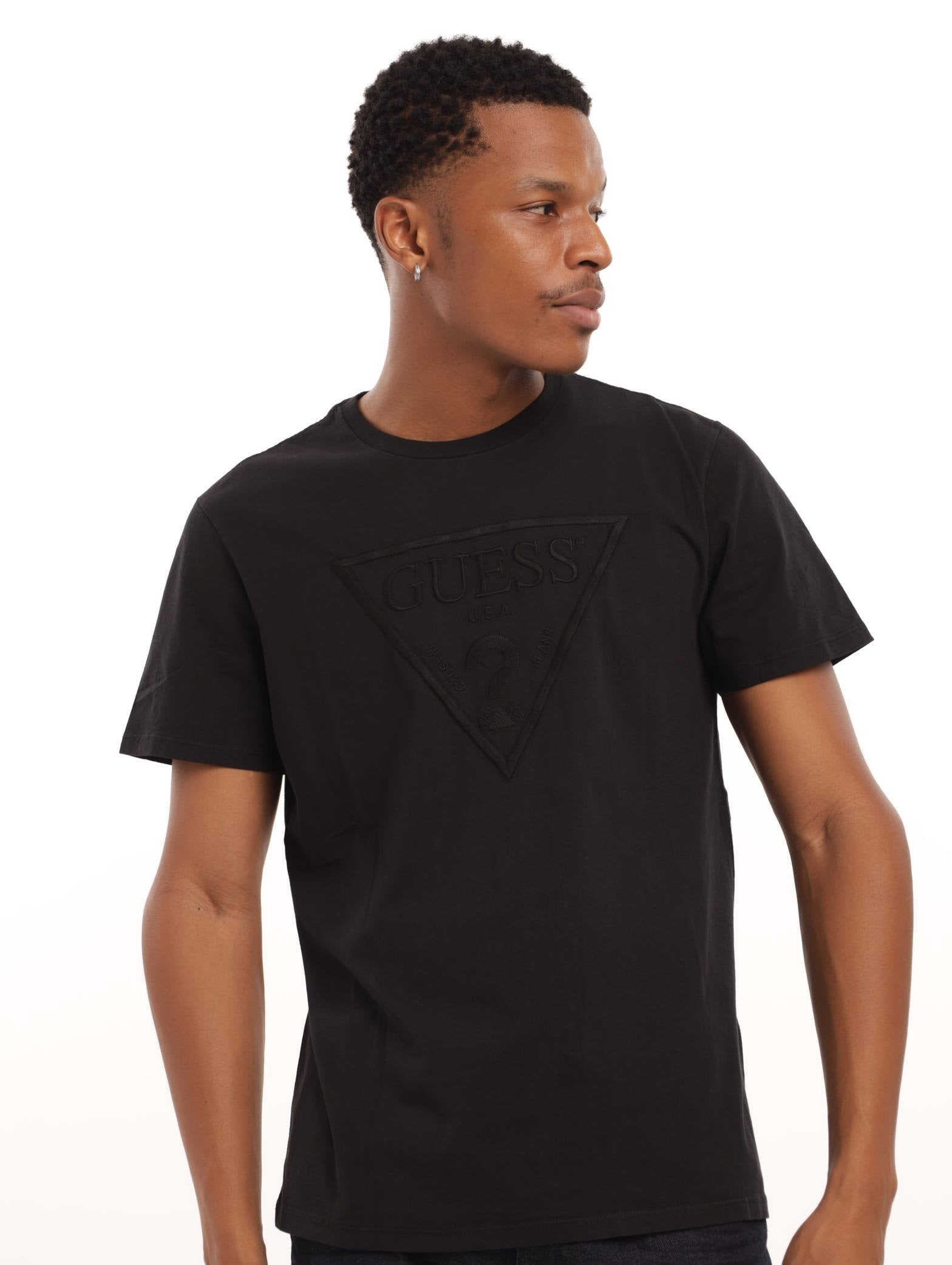 Mens Men's Plain Triangle Tee - Black – Edgars