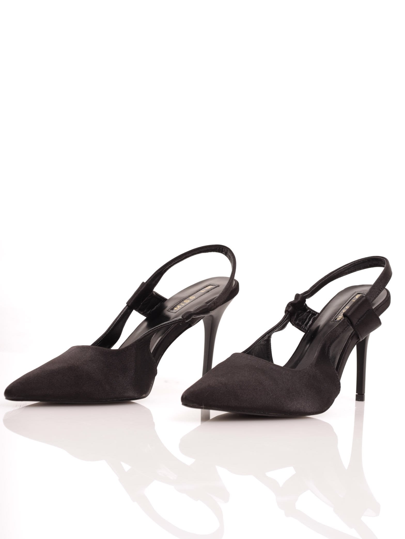 Ladies High Stiletto Pointy Heel With Back Strap - Black – Edgars